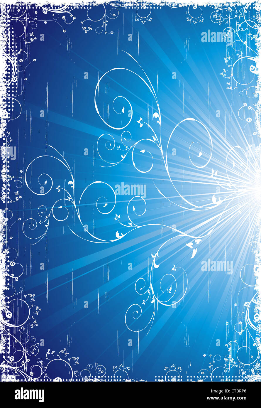 vector anstract floral illustration with rays background Stock Photo ...