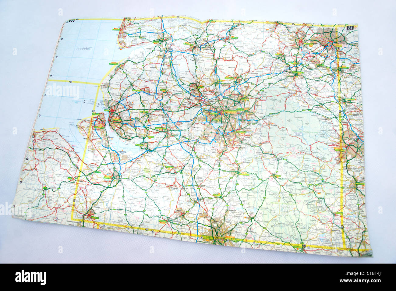 A traditional paper map (maps) of England (soon to be discontinued due to digital technology ...
