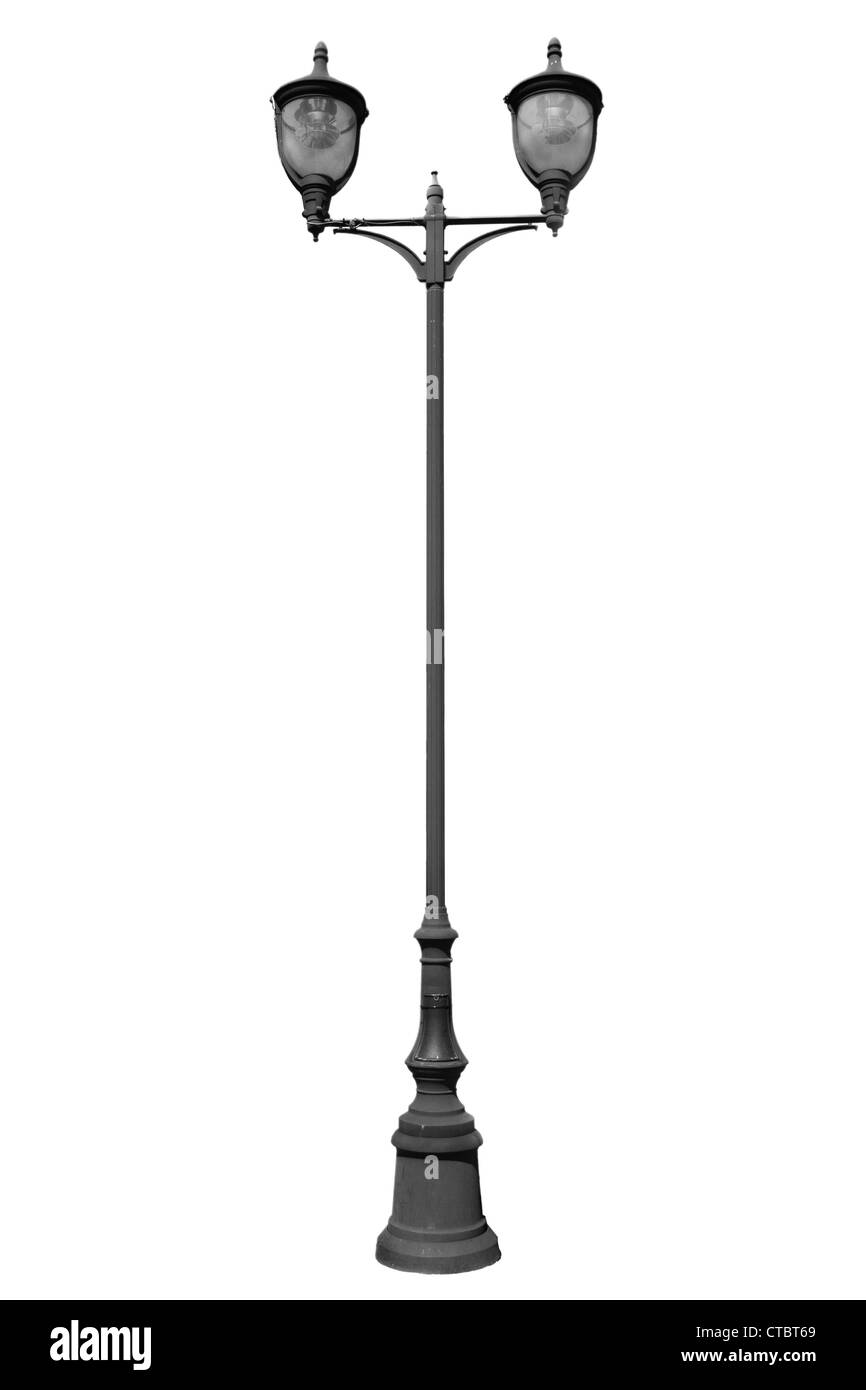 Decorative street light isolated on white background Stock Photo - Alamy