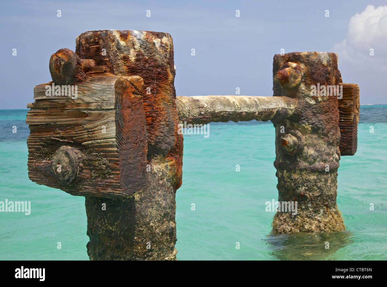 Corroded Iron Dock Piers of the Caribbean Stock Photo - Alamy