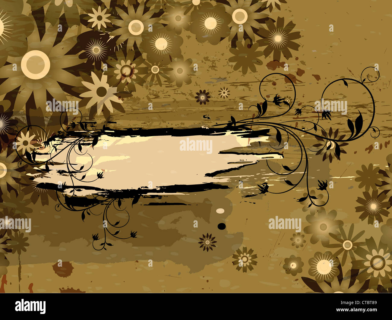 grunge vintage floral background vector illustration Stock Photo - Alamy