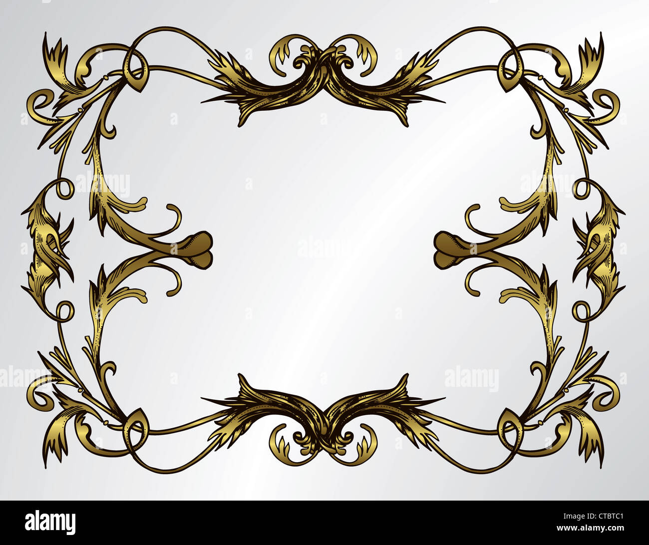 vintage gold floral frame Stock Photo - Alamy