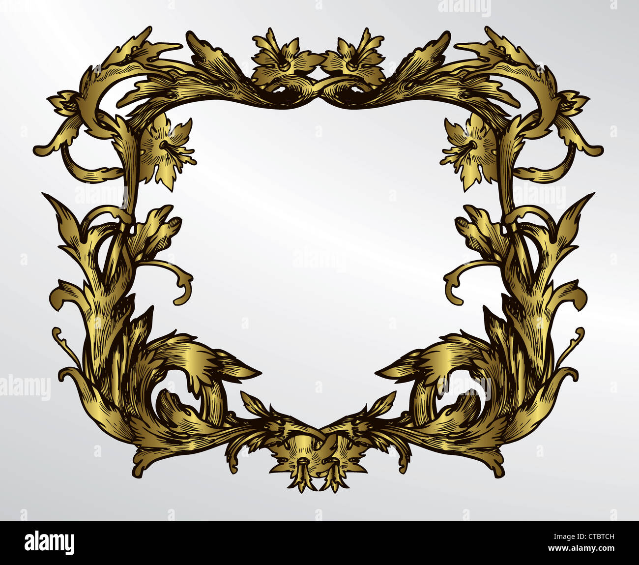 vintage gold floral frame Stock Photo - Alamy