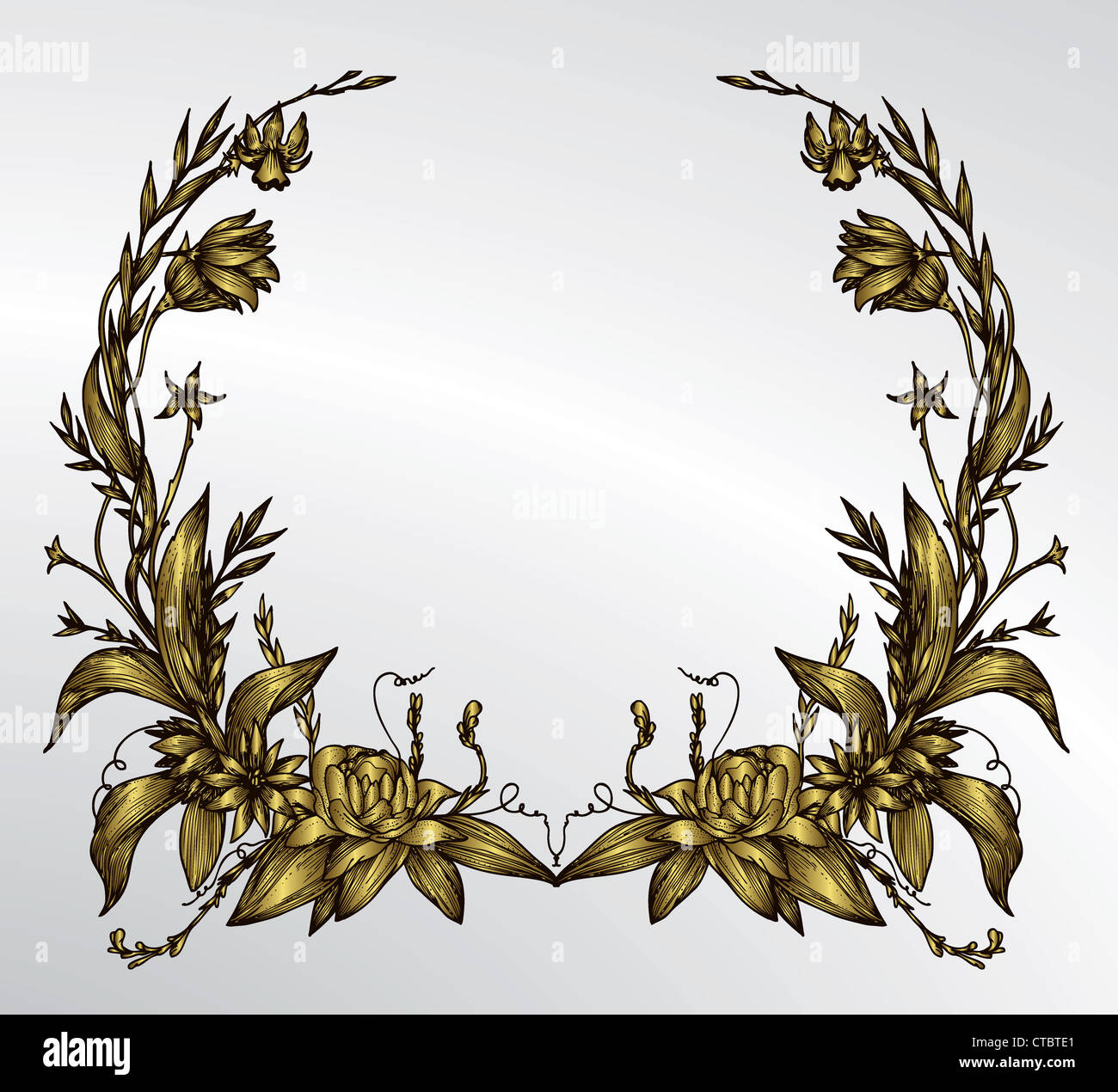 vintage gold floral frame Stock Photo - Alamy