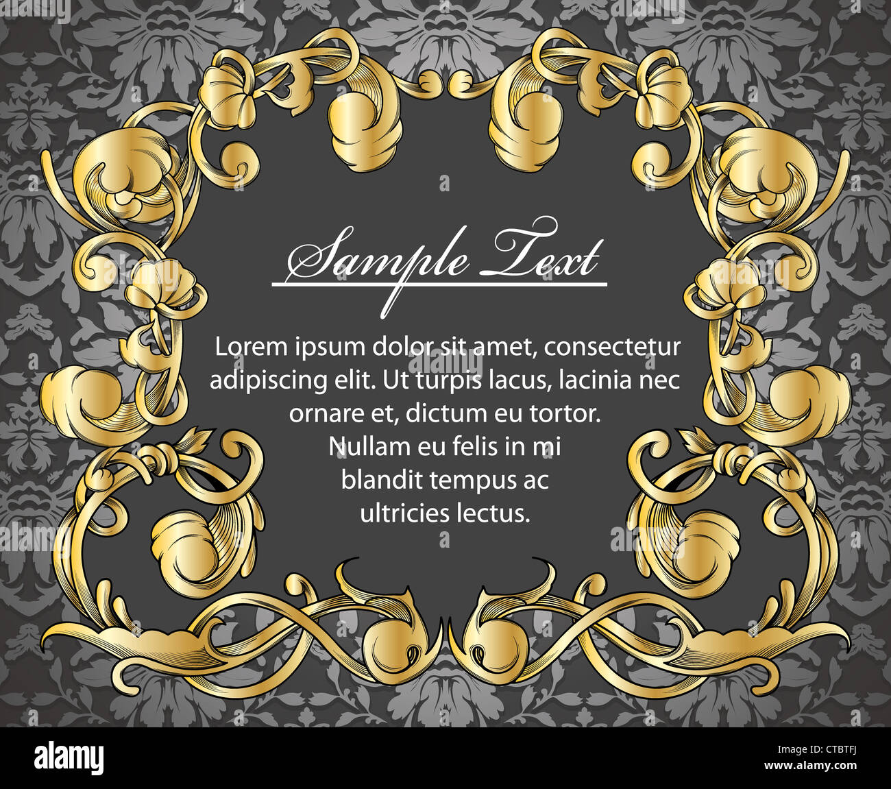 gold floral frame Stock Photo - Alamy