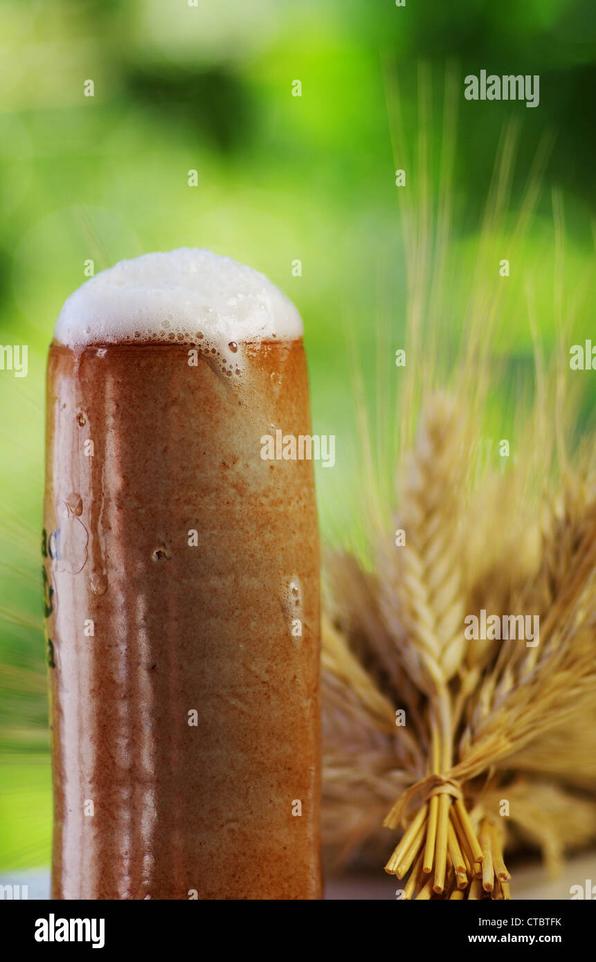 Beer and spikes of cereal Stock Photo - Alamy