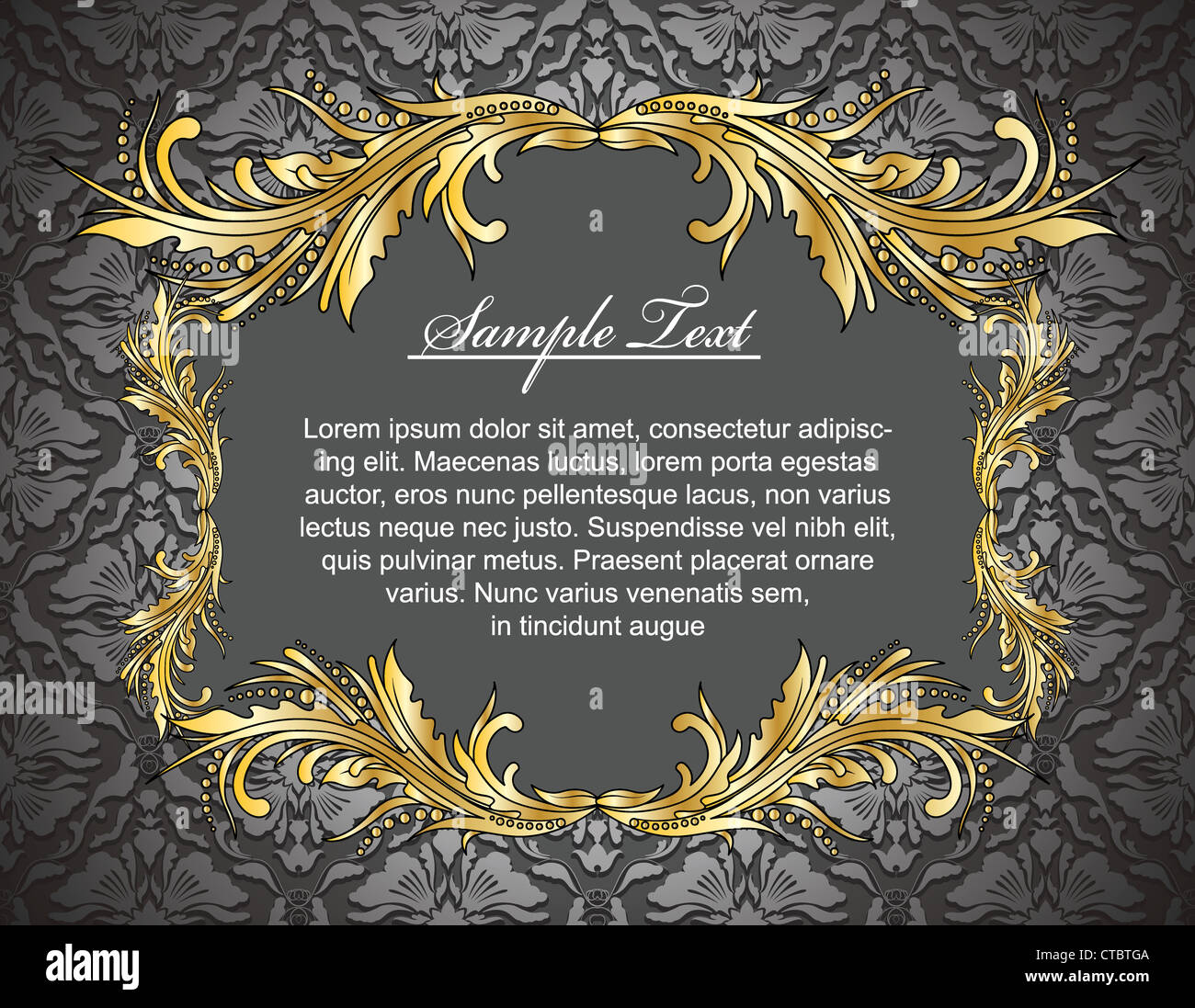 gold floral frame Stock Photo - Alamy