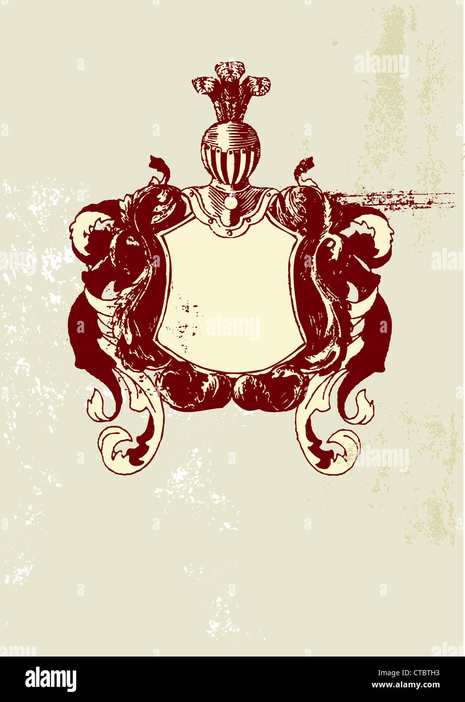An heraldic shield or scroll , blank so you can add your own images ...