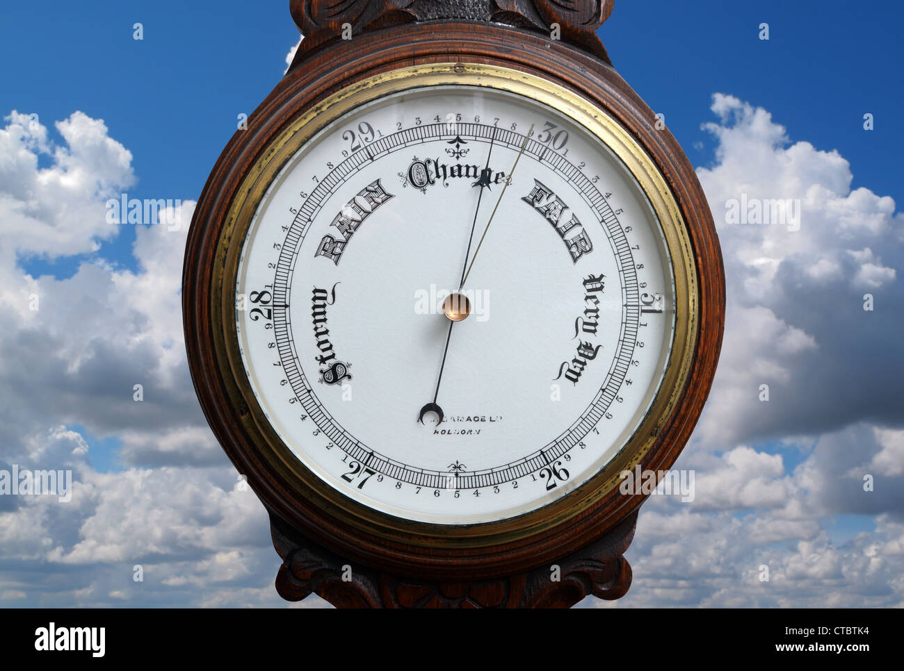 Barometer on a sky background Stock Photo - Alamy