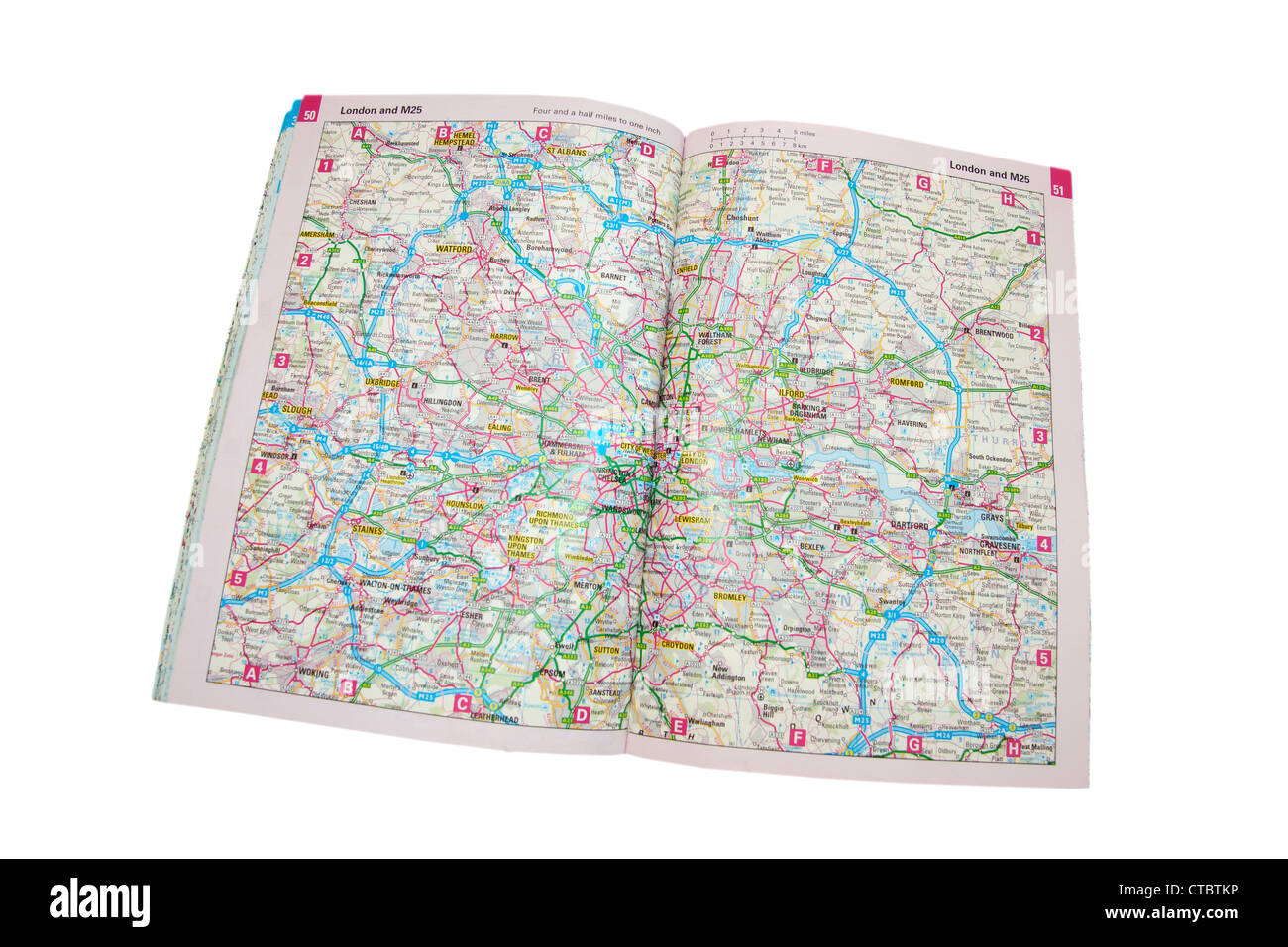 M25 map hi-res stock photography and images - Alamy