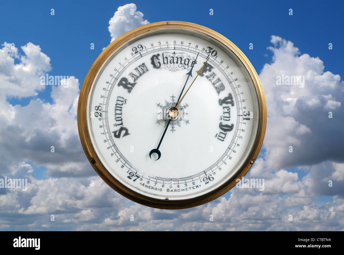 Barometer on a sky background Stock Photo - Alamy