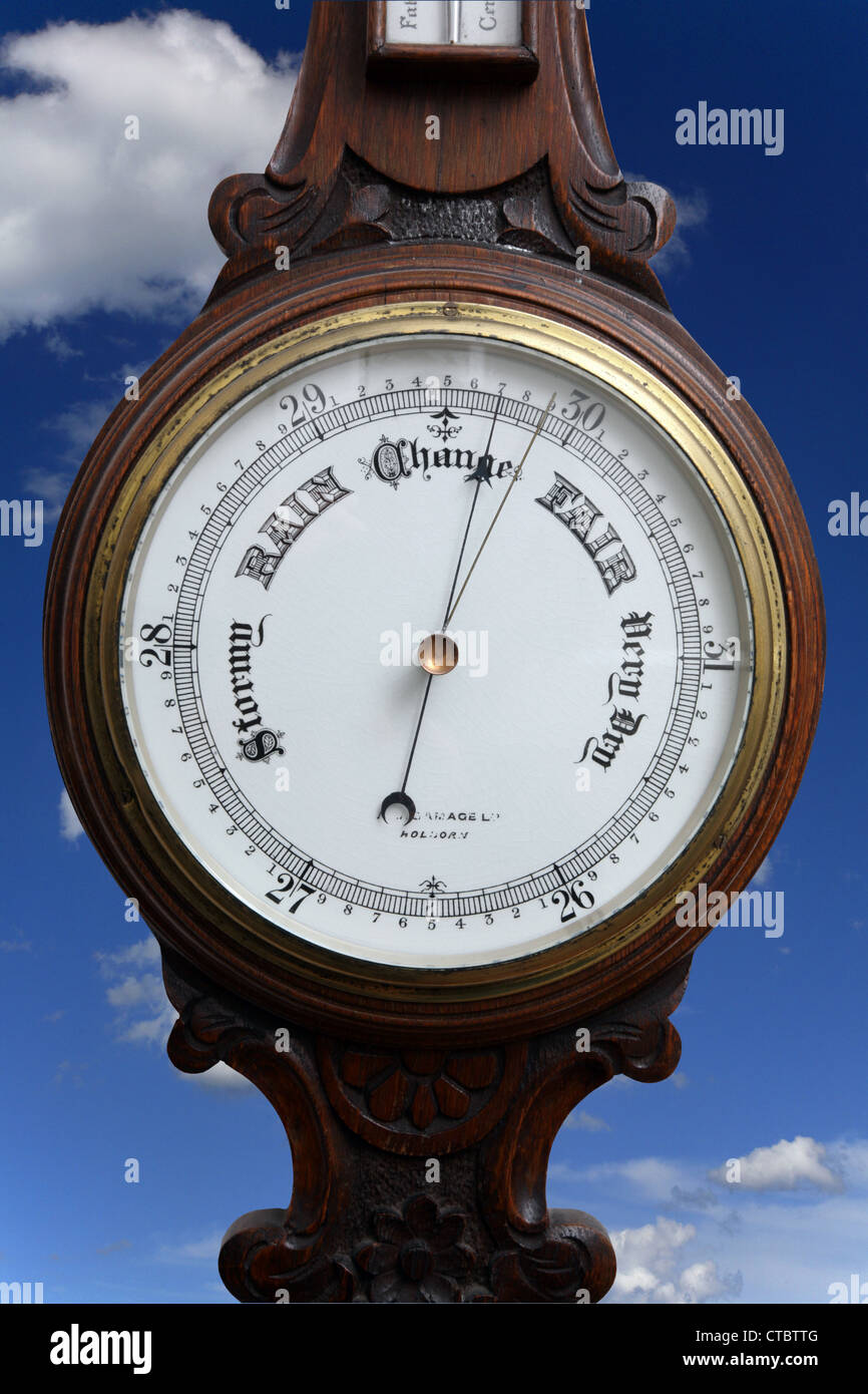 Barometer on a sky background Stock Photo - Alamy