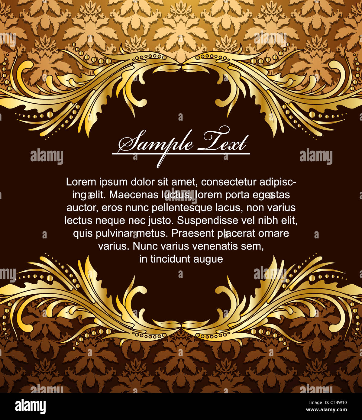 gold floral frame Stock Photo - Alamy