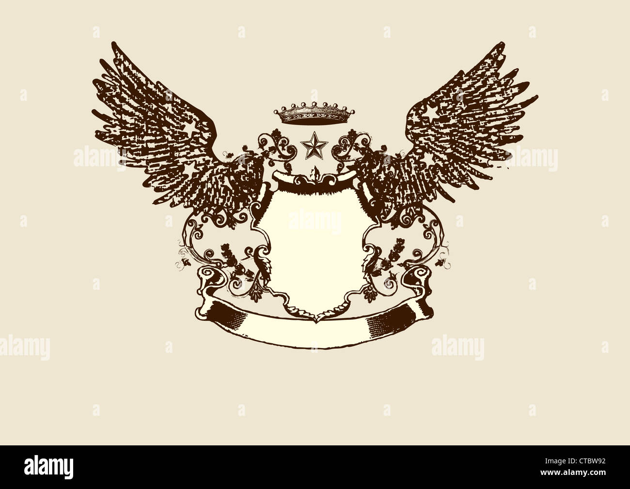 An heraldic shield or badge, with script perfect for you to place your ...