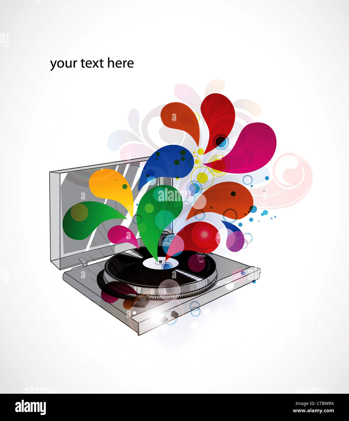 vector colorful concert poster with turntable Stock Photo - Alamy