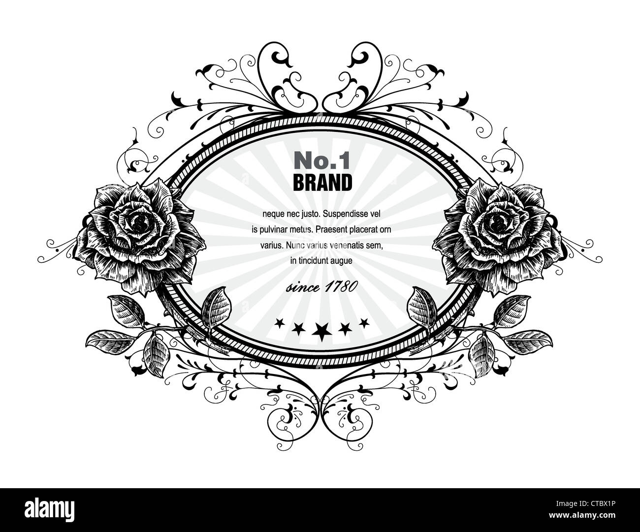 vintage label vector illustration Stock Photo - Alamy