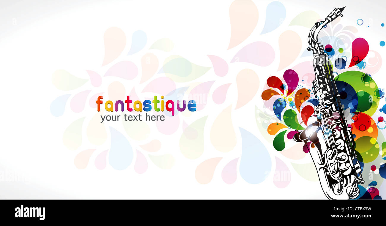 vector colorful concert poster with gramophone saxophone Stock Photo ...