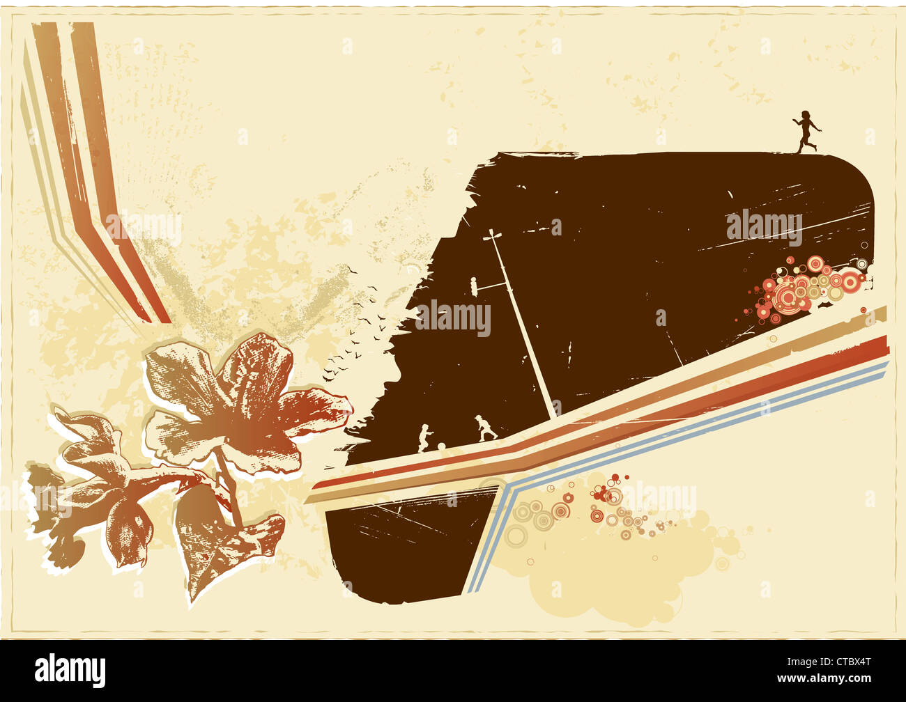 Grunge styled urban retro background. Vector illustration Stock Photo ...