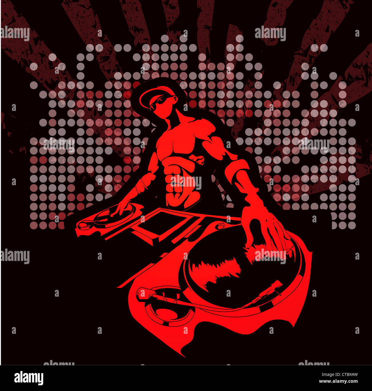 vector concert poster with dj Stock Photo - Alamy