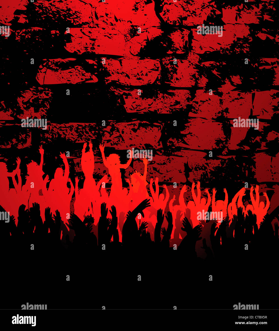 vector concert poster with crowd Stock Photo - Alamy