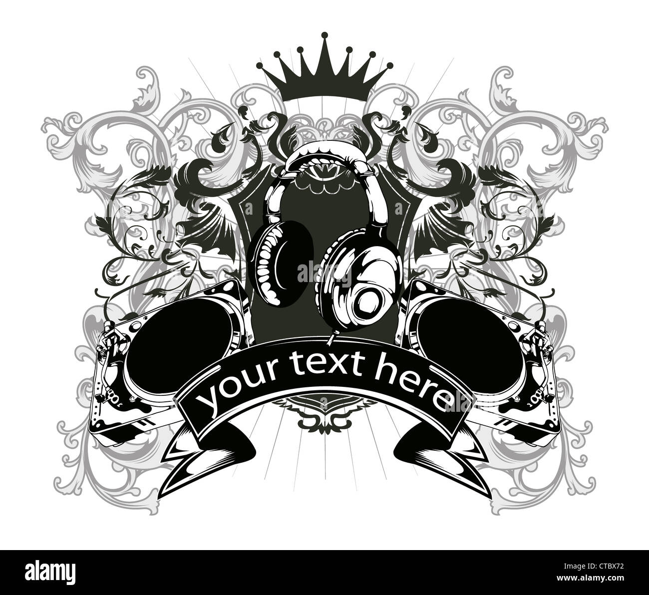 vintage music emblem Stock Photo - Alamy