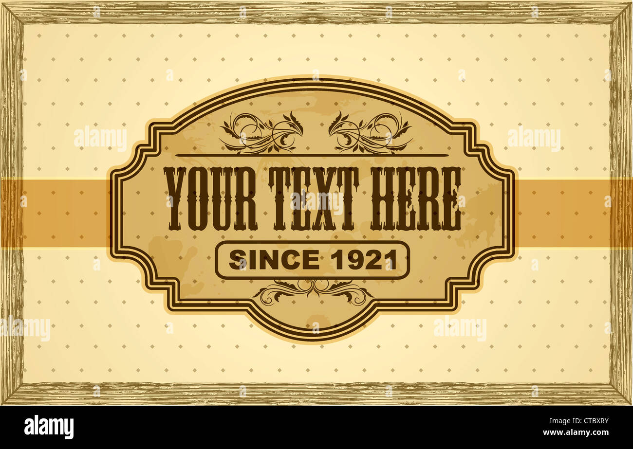 vintage label vector illustration Stock Photo - Alamy