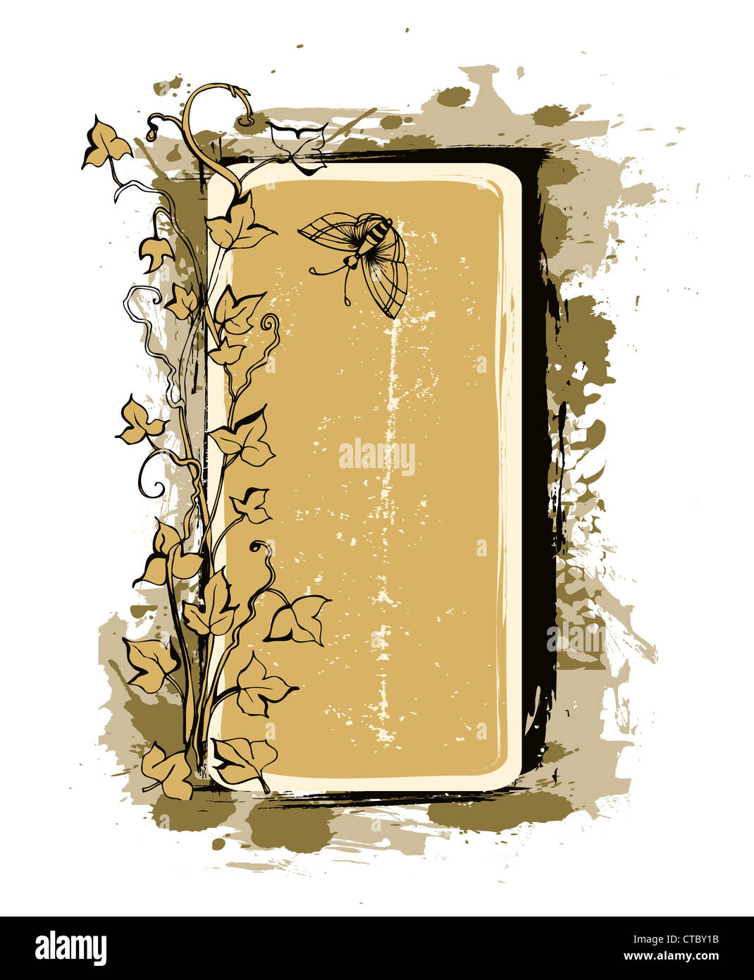 vintage floral frame vector illustration Stock Photo - Alamy