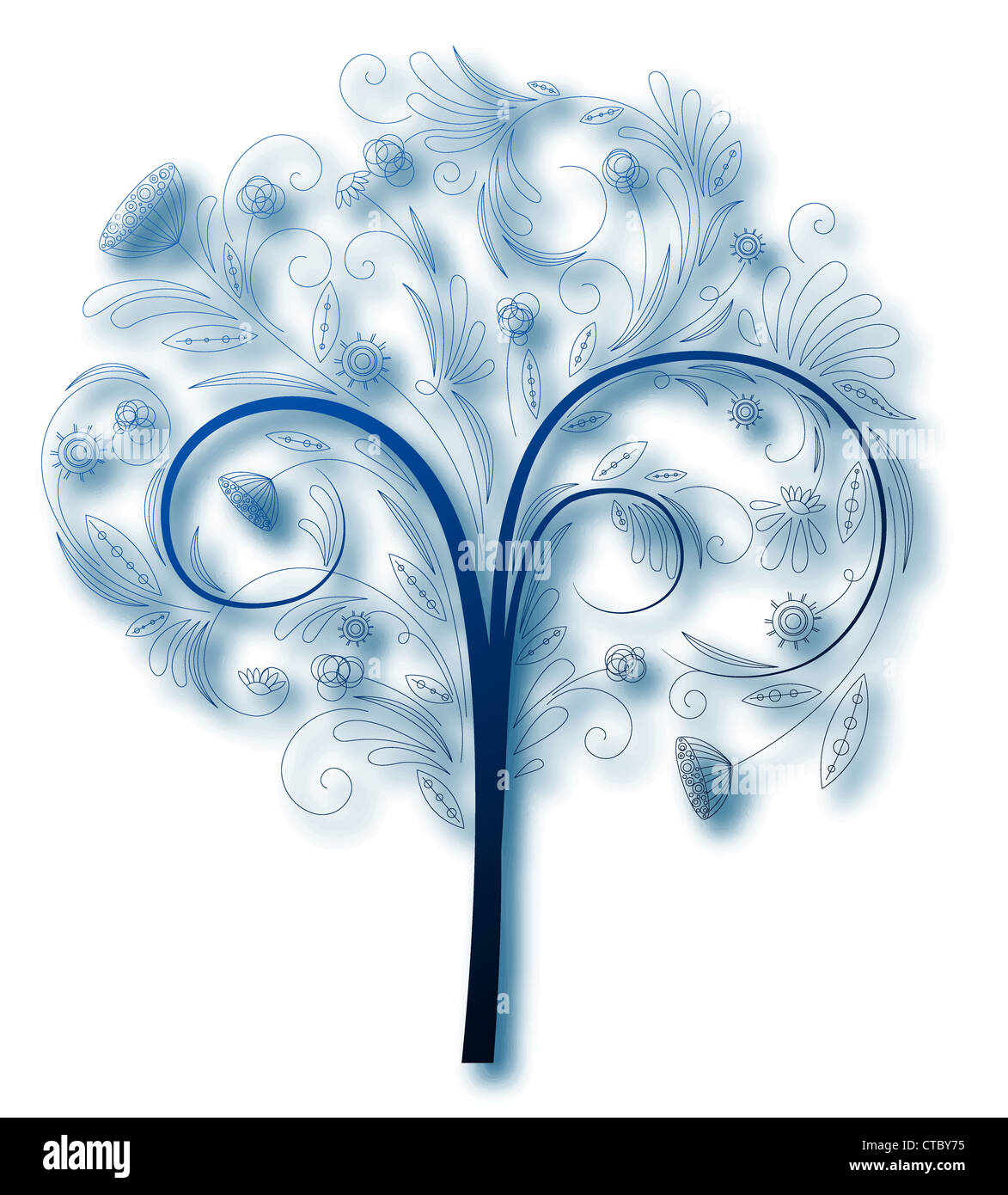 abstract tree vector illustration Stock Photo - Alamy