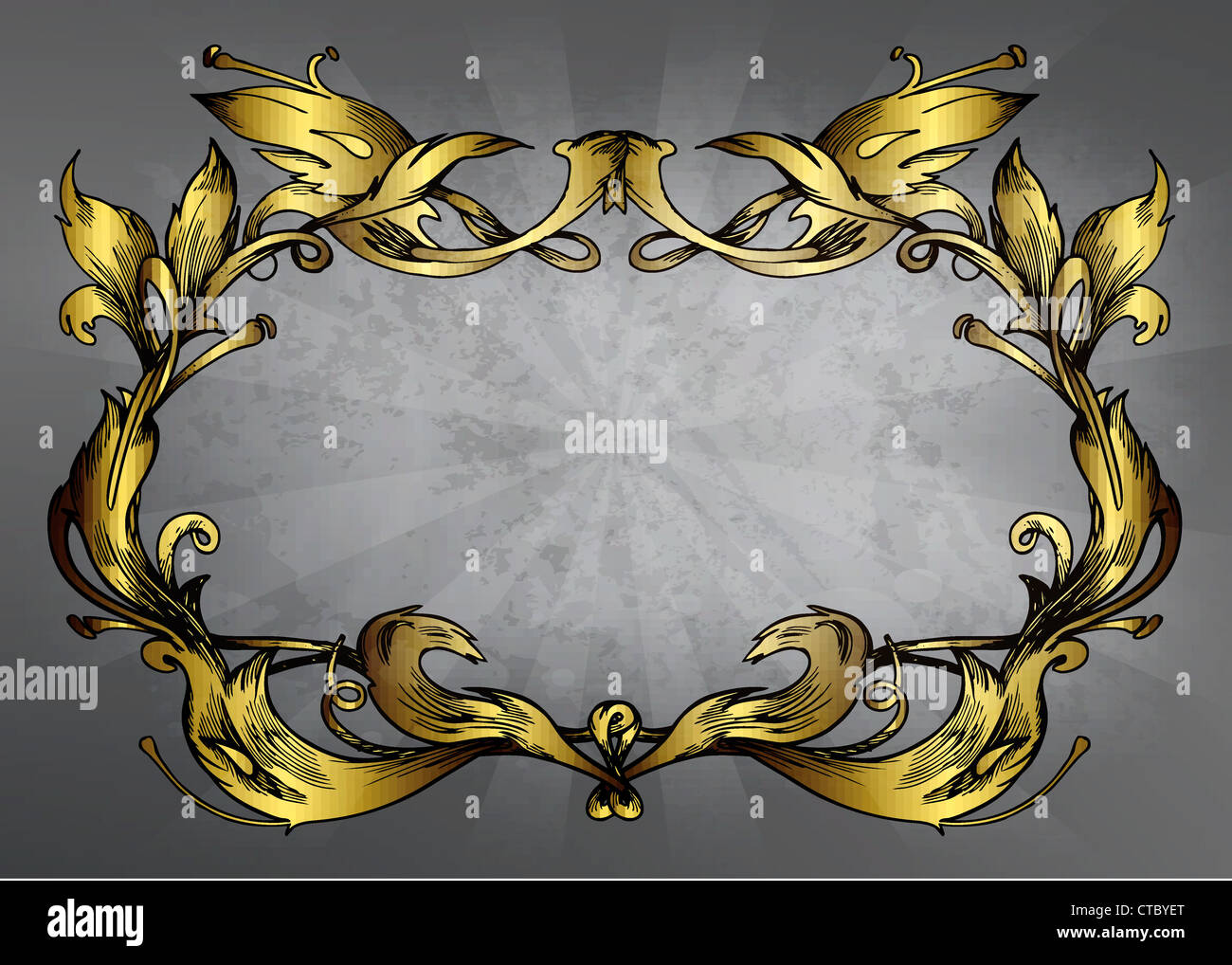 gold floral frame vector illustration Stock Photo - Alamy