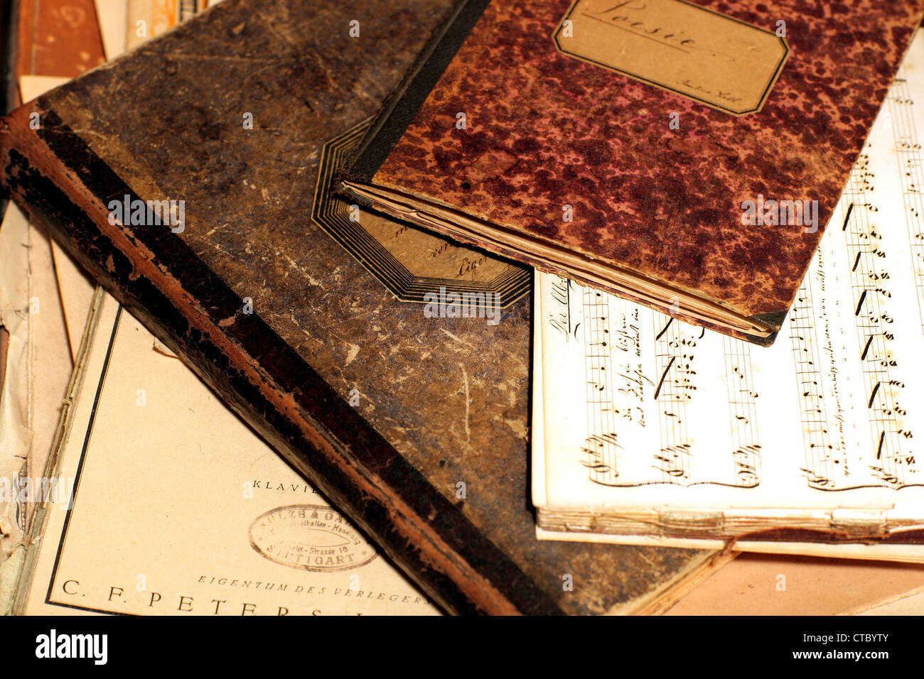 Old books and notes Stock Photo - Alamy