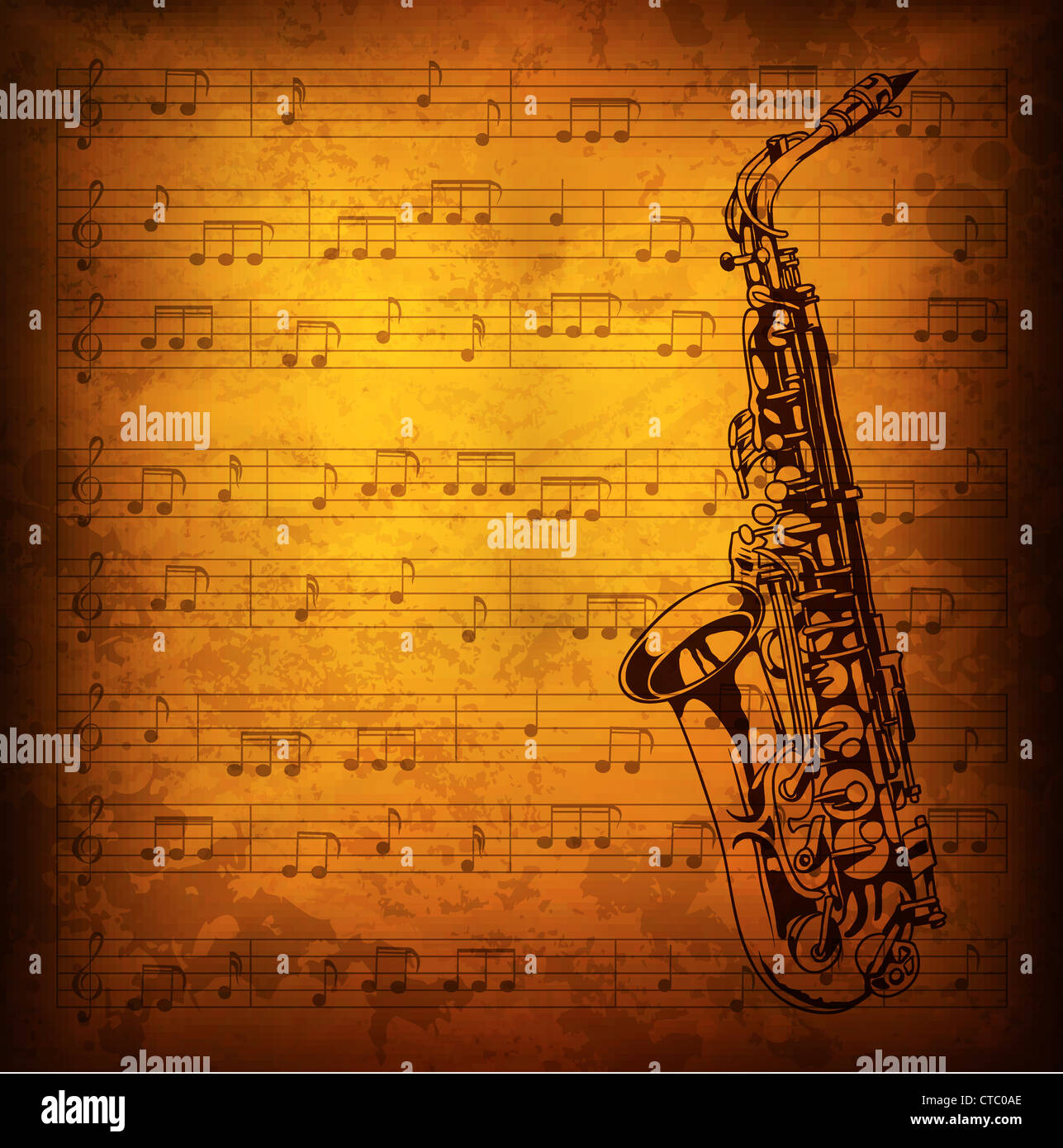 vector vintage concert poster with saxophone Stock Photo - Alamy