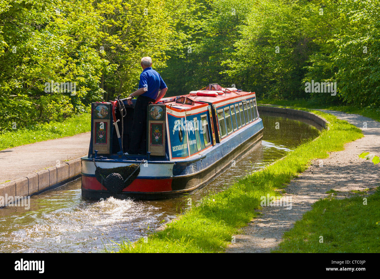 Tourists, canal boat, Trevor, Llangollen, North Wales Stock Photo - Alamy