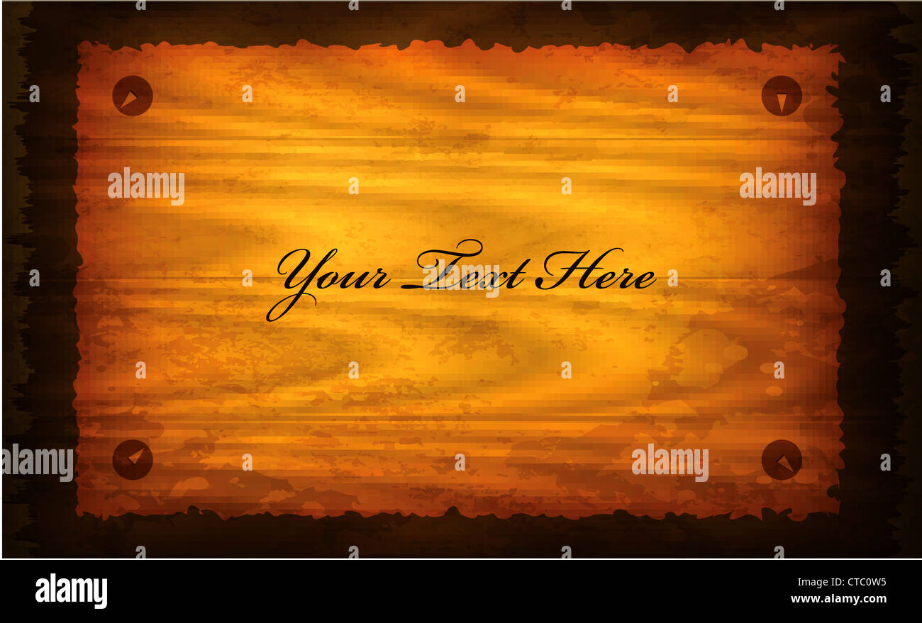 old paper on wood sign vector illustration Stock Photo - Alamy