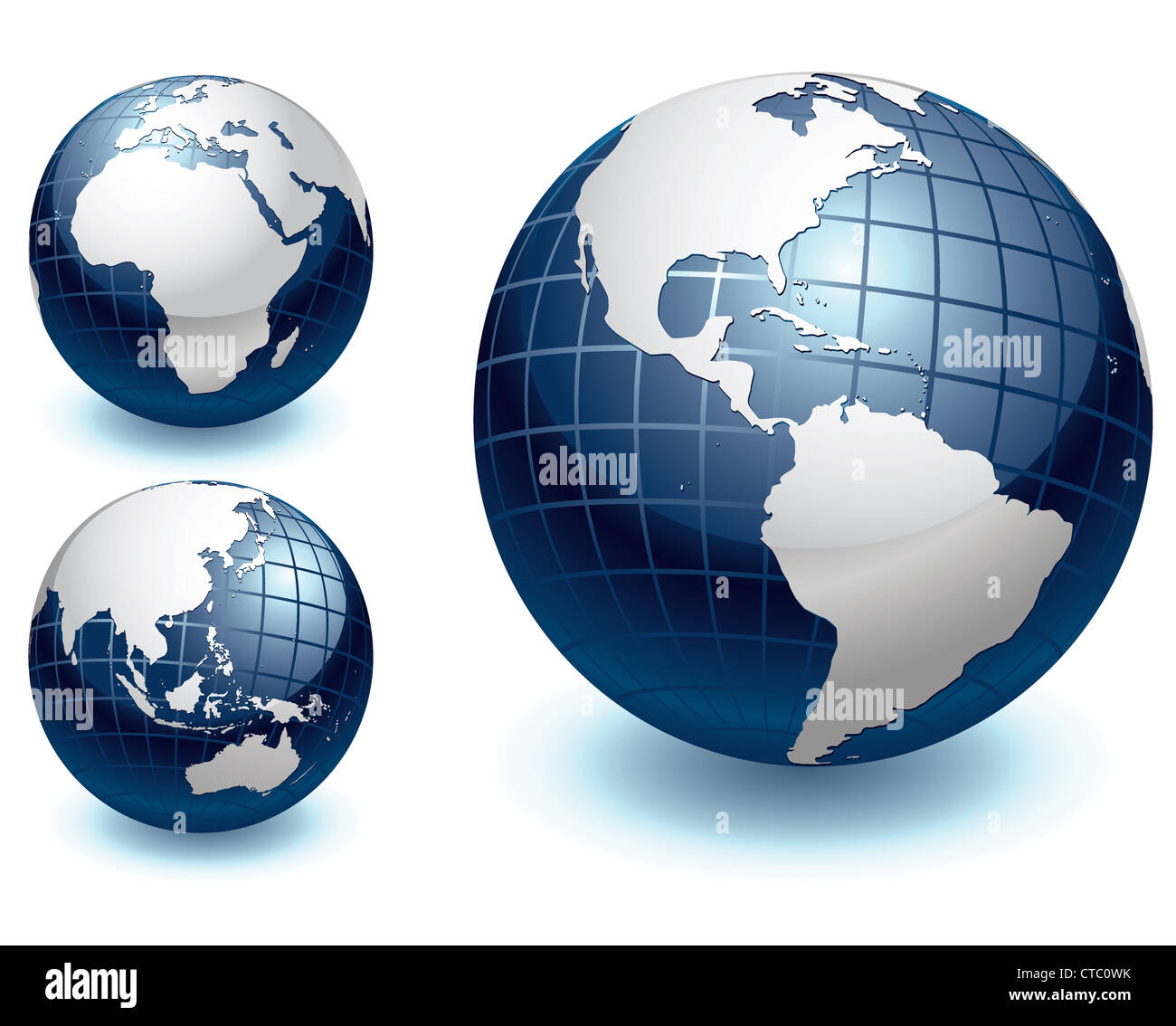 vector globe different views Stock Photo - Alamy
