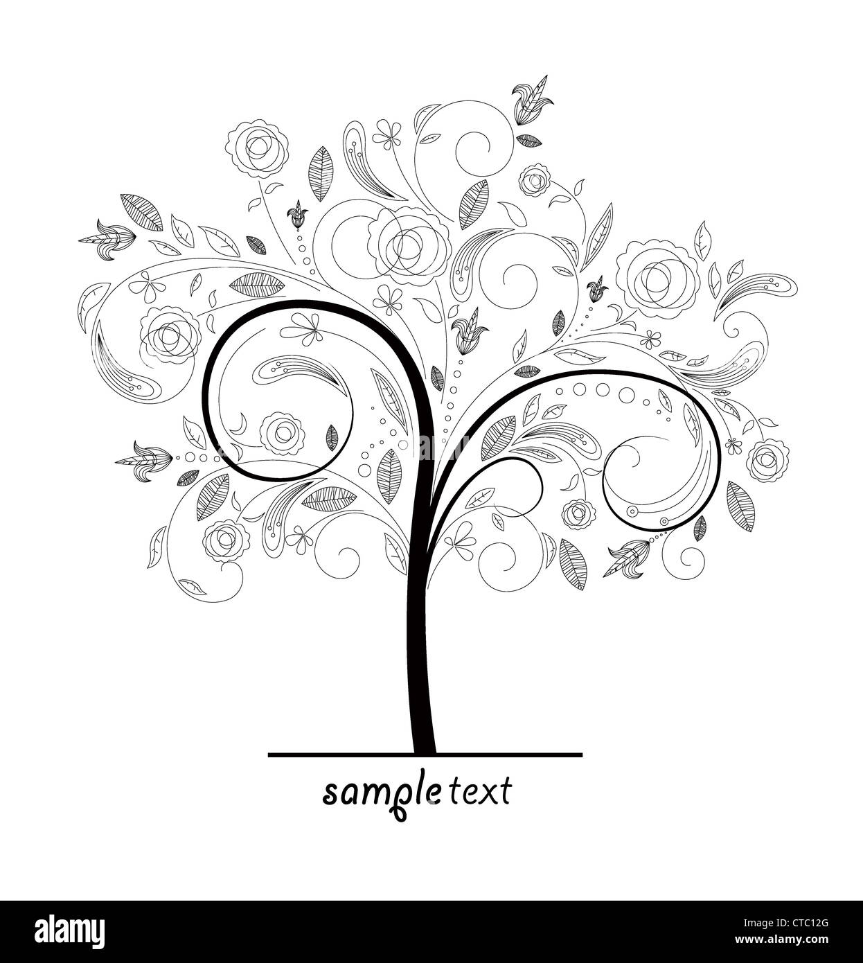 abstract tree vector illustration Stock Photo - Alamy
