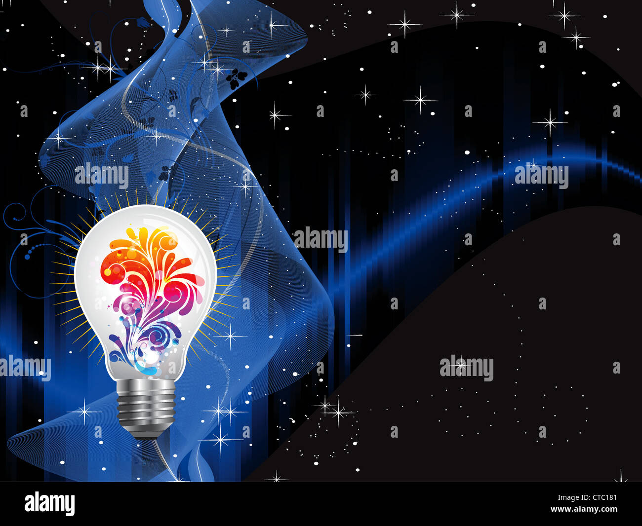 vector abstract background with light buld Stock Photo - Alamy