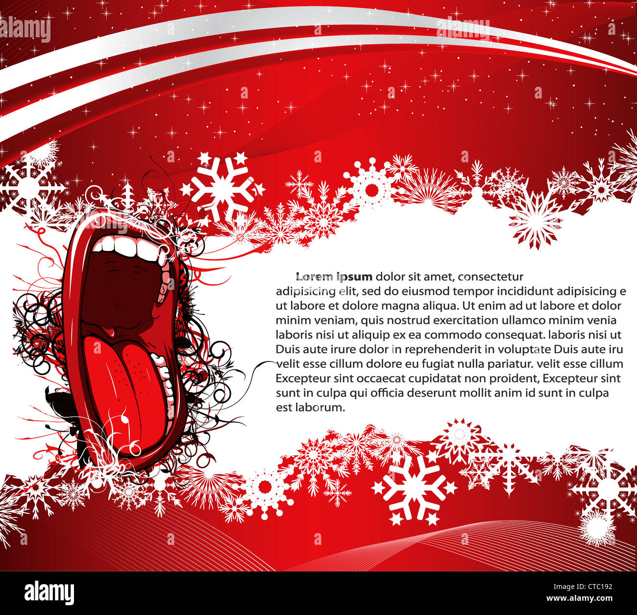 vector abstract background with screaming mouth Stock Photo - Alamy