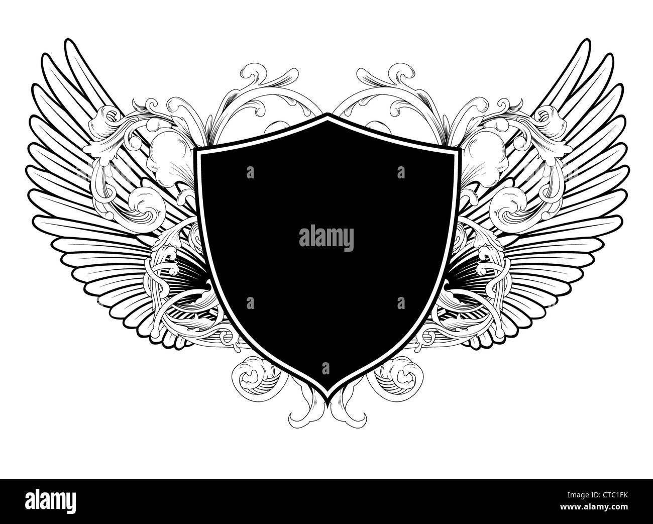 Blank Winged Shield