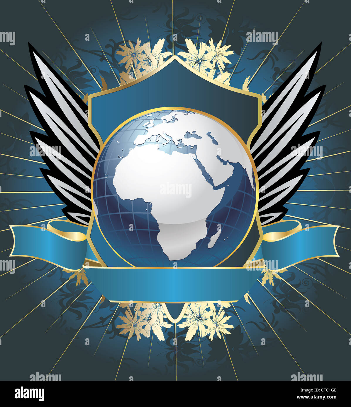 Globe and emblem hi-res stock photography and images - Alamy