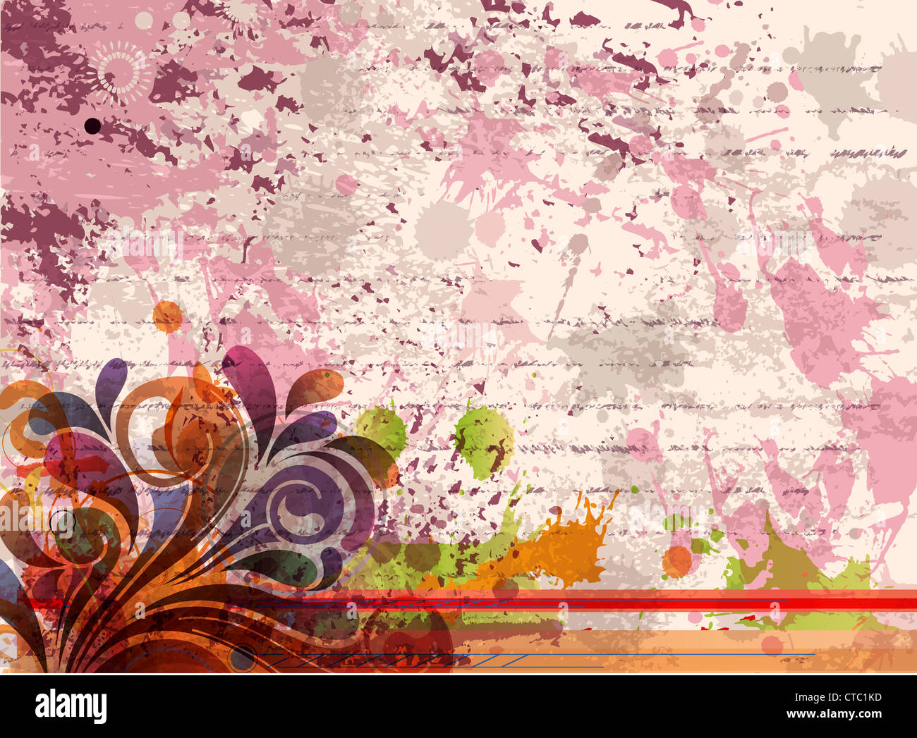 vintage floral background vector illustration Stock Photo - Alamy