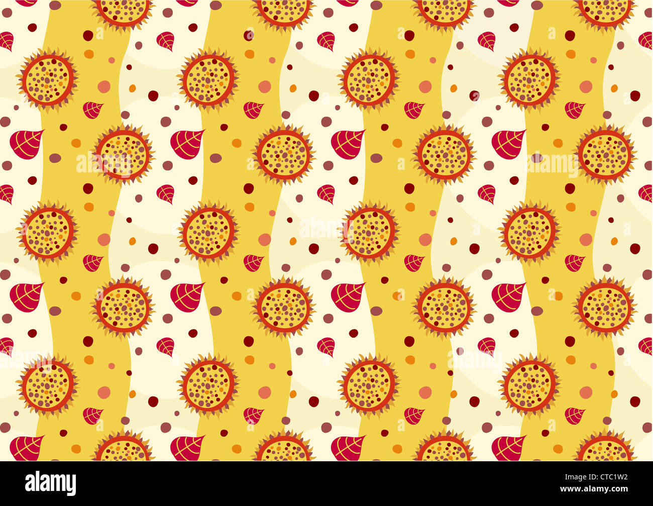 Vector illustration of retro abstract flowers Background. Glossy floral ...