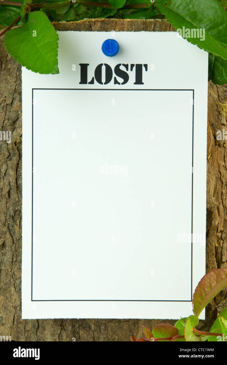 Lost and found sign hi-res stock photography and images - Alamy