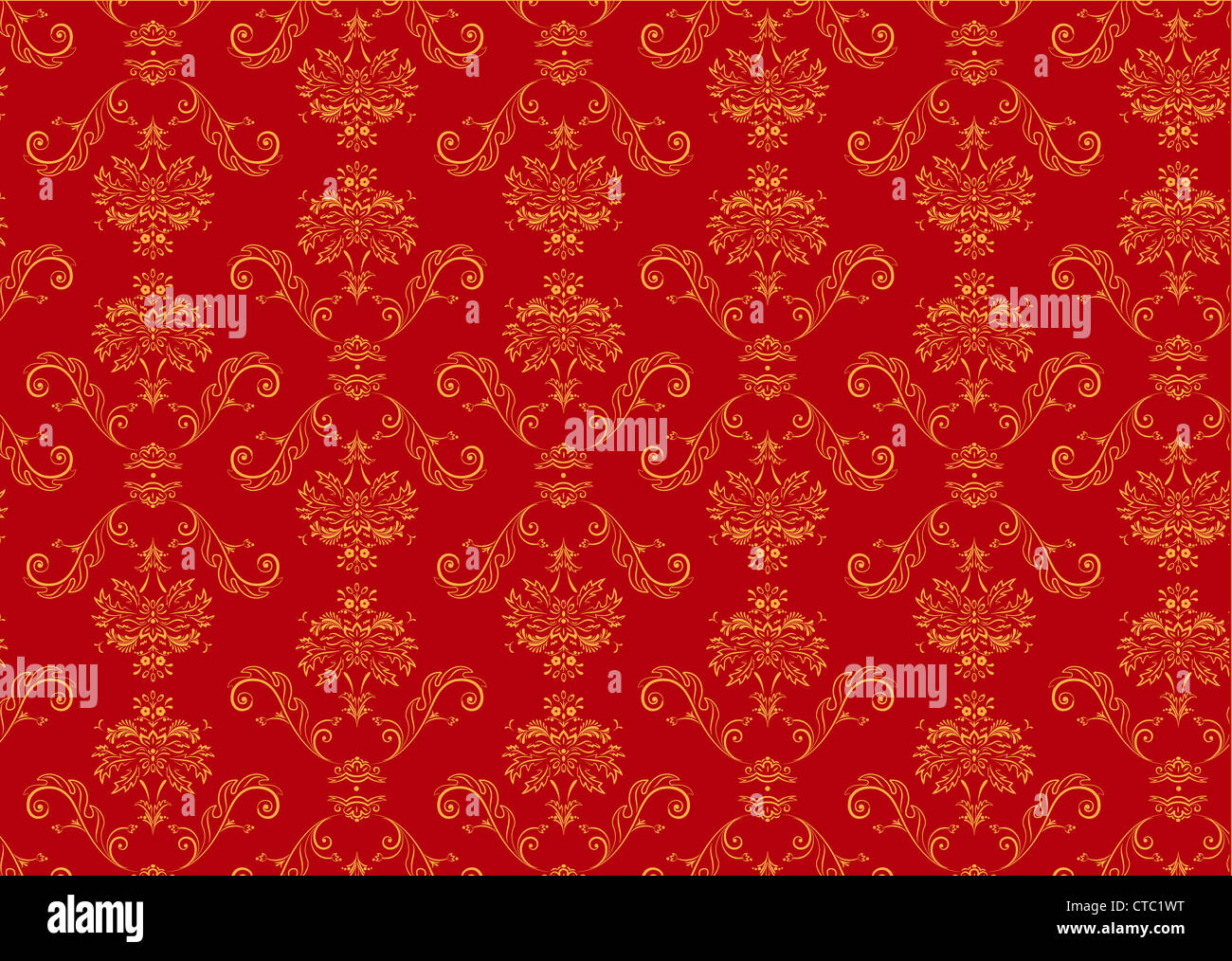 Vector illustration of red elegant Victorian retro motif wallpaper ...