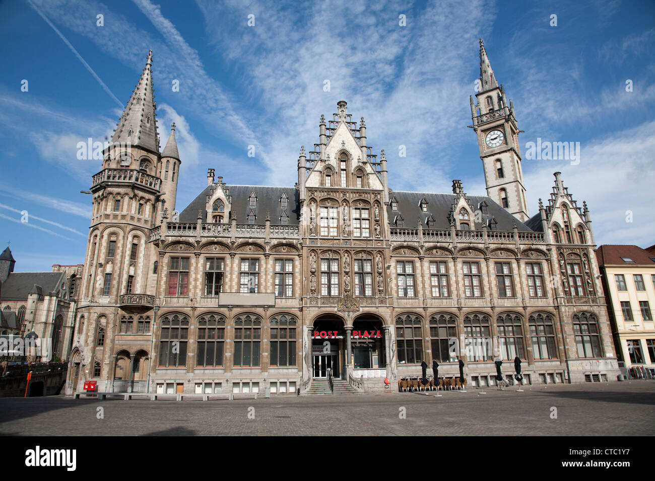 Gent - Post palace in morning light Stock Photo - Alamy