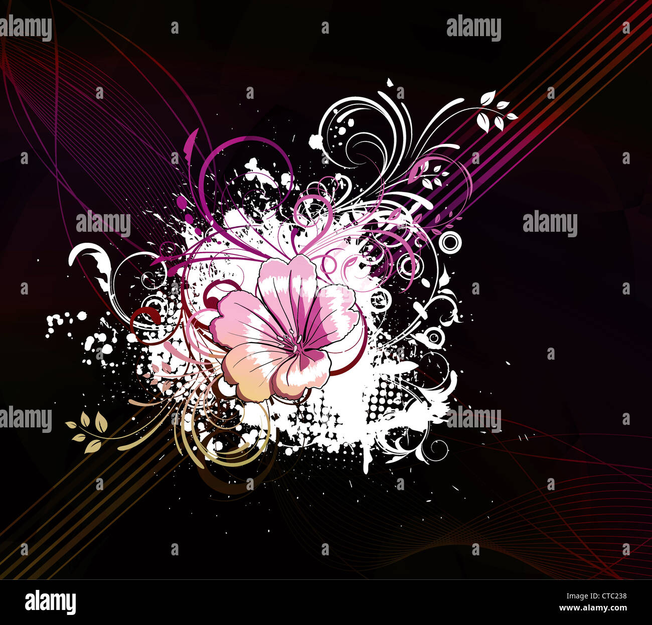 vector flower with abstract background Stock Photo - Alamy