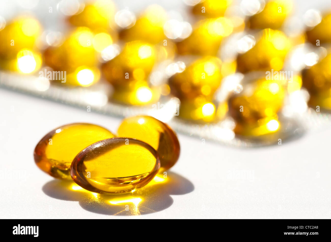salmon oil pills Stock Photo - Alamy