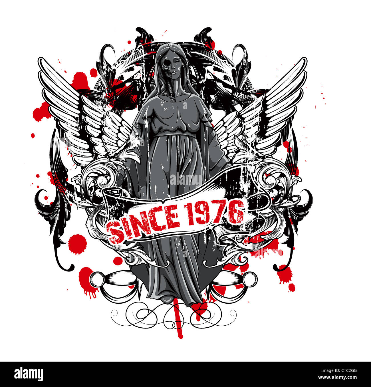 dark gothic t-shirt design vector illustration Stock Photo - Alamy