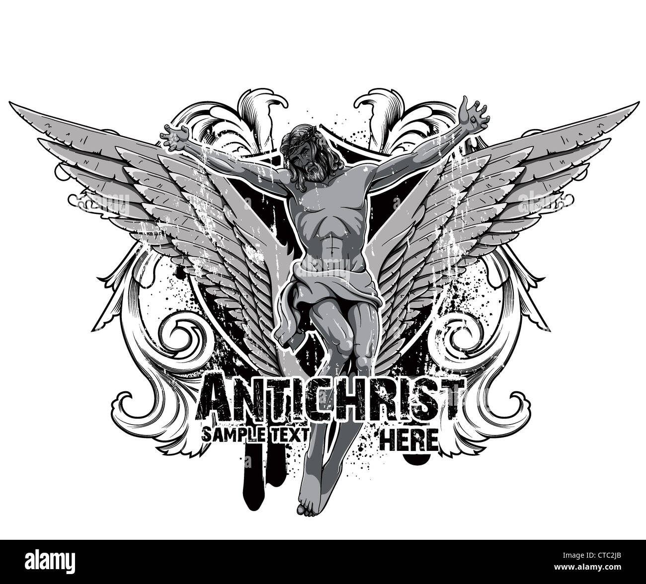 dark gothic t-shirt design vector illustration Stock Photo - Alamy