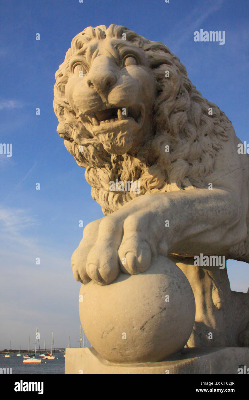 BRIDGE OF LIONS, HISTORIC DOWNTOWN, SAINT AUGUSTINE, FLORIDA, USA Stock ...