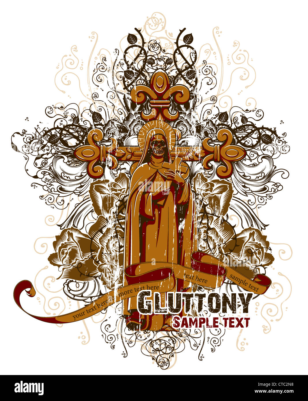 dark gothic t-shirt design vector illustration Stock Photo - Alamy